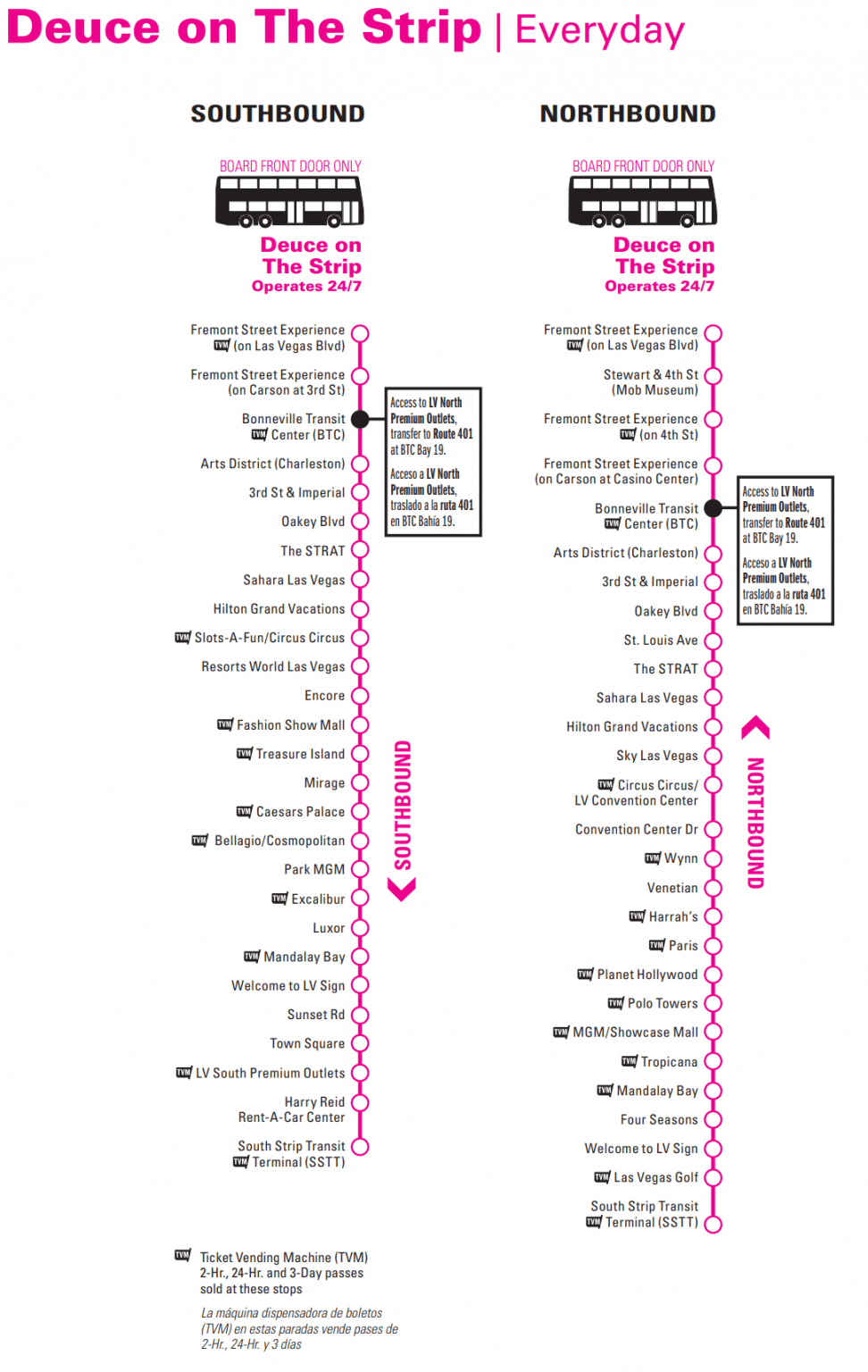 Guide To The Deuce Transit Bus System | Las Vegas Direct